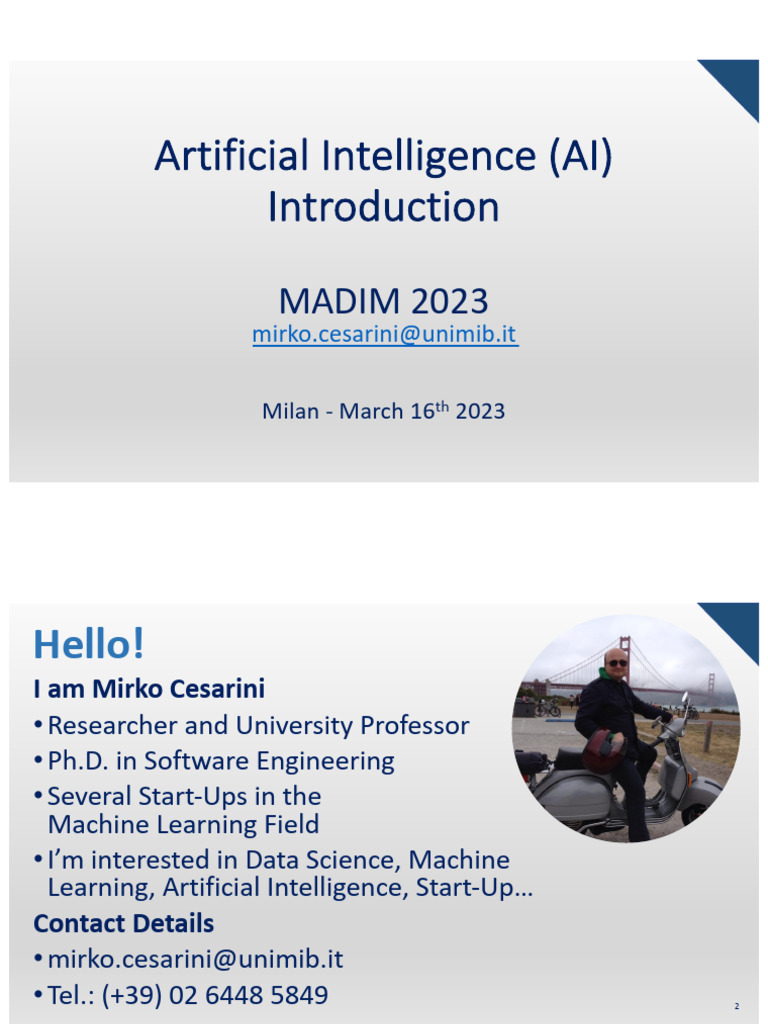 AI Intro MADIM | PDF