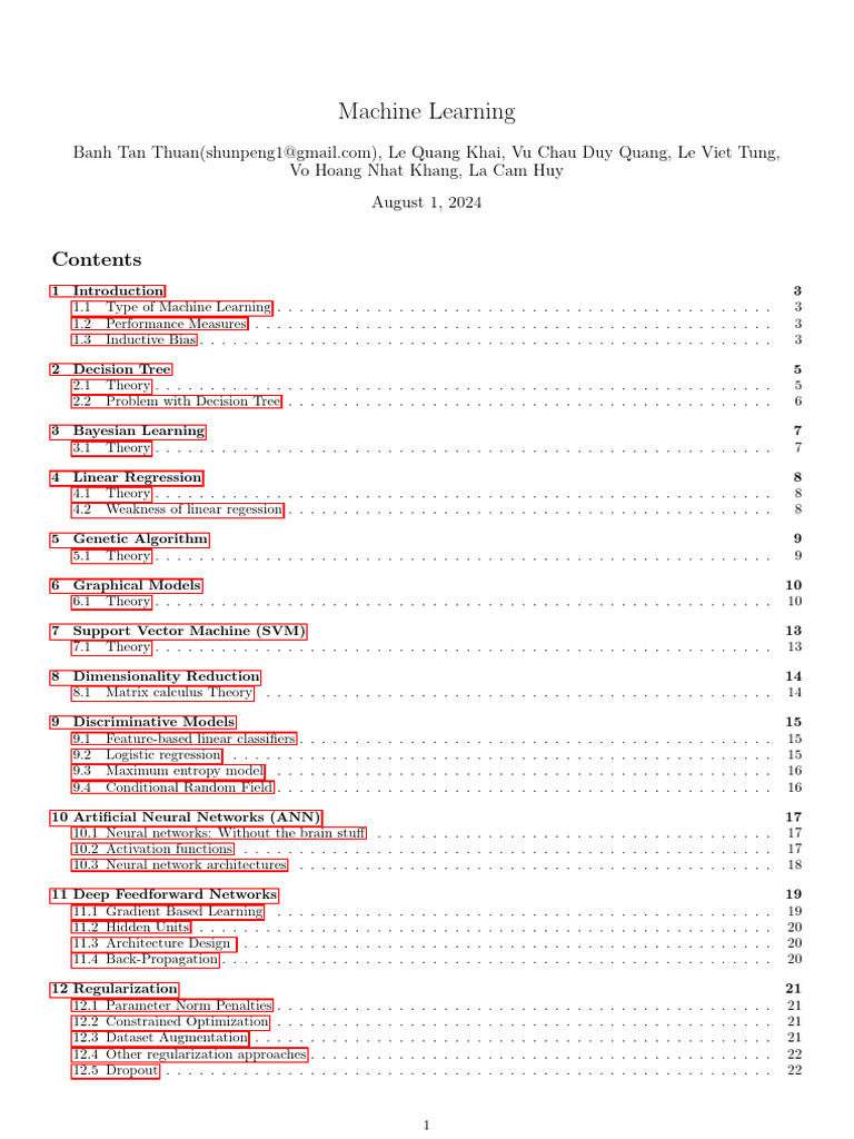 Machine Learning Cheat Sheet HCMUT K | PDF