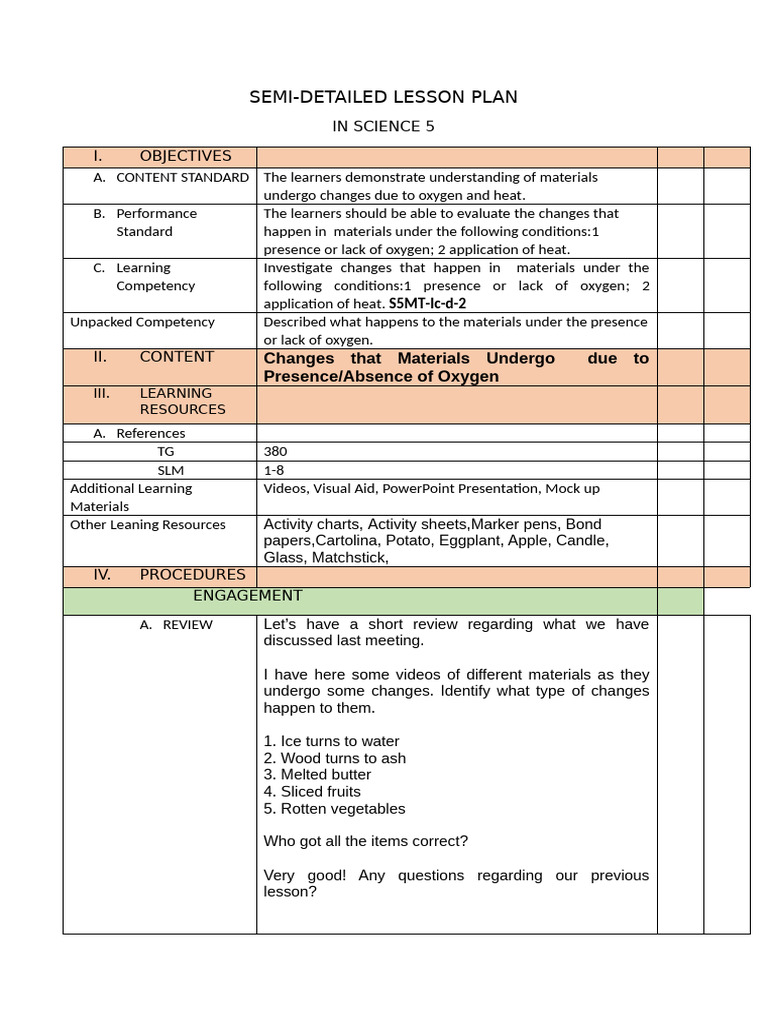 COT LESSON PLAN Grade 5 | PDF