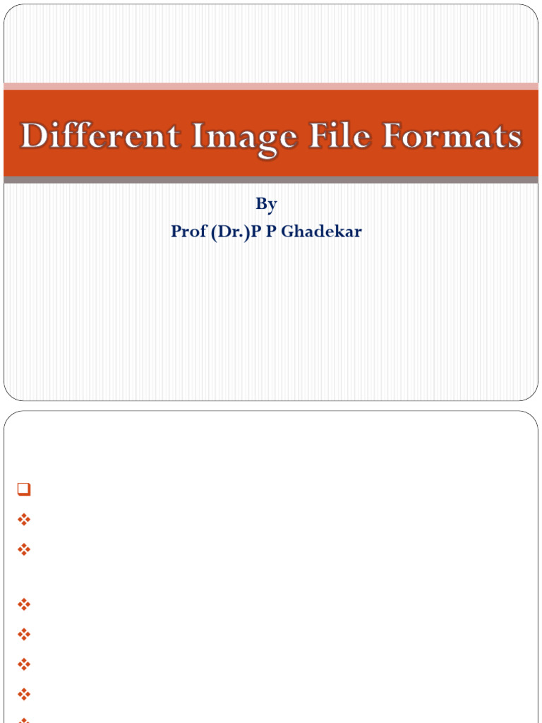 Different Image File Format-PPG-2024 | PDF