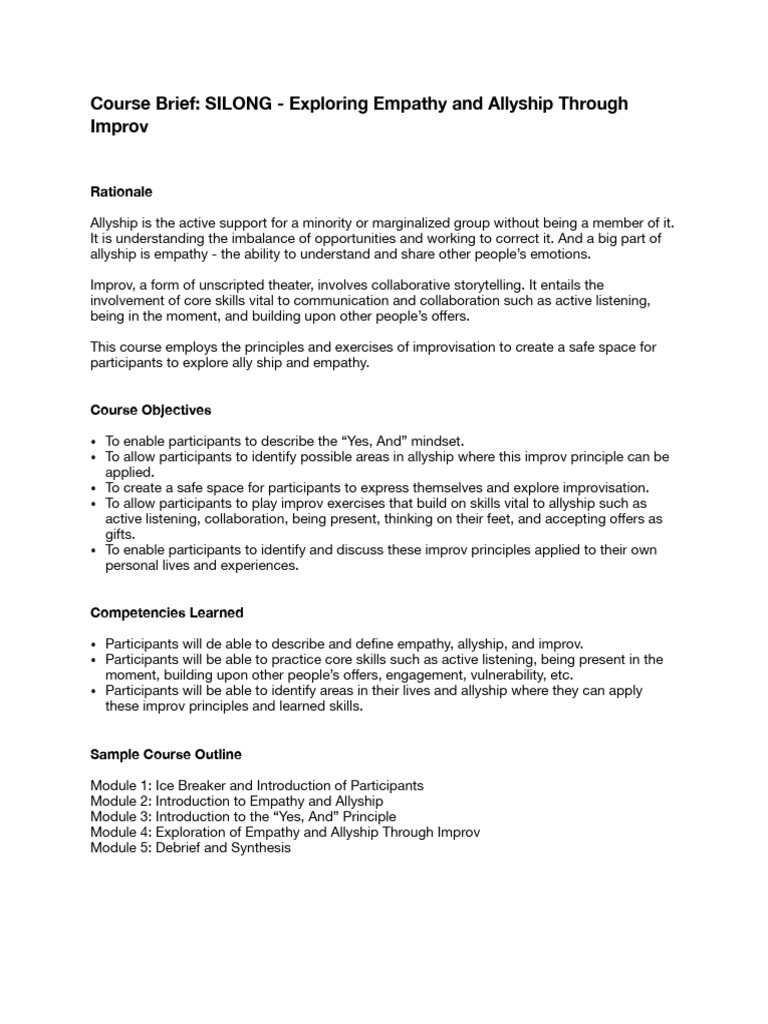 SILONG Course Brief PDF | PDF