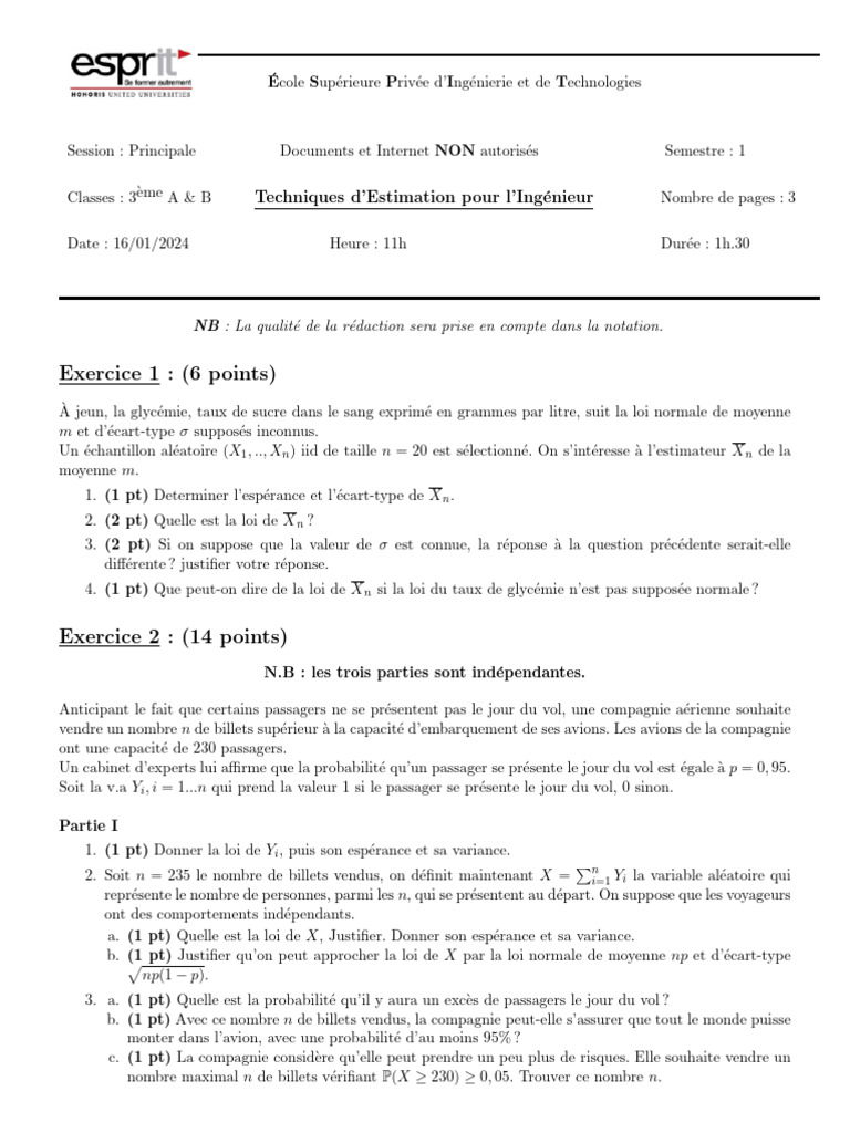Examen TEI Janvier 2024 | PDF