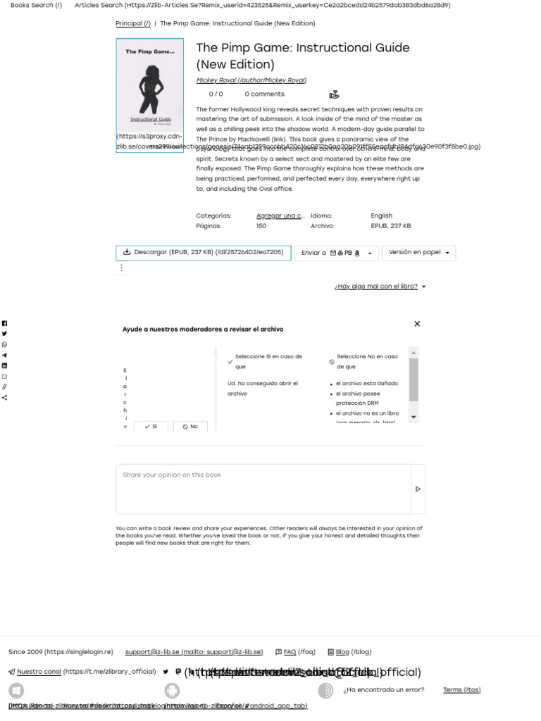 The Pimp Game Instructional Guide (New Edition) (Mickey Royal) (Z ...