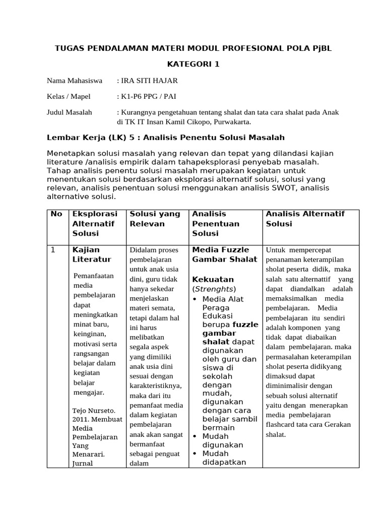 PJBL LK 5 Modul Ski | PDF