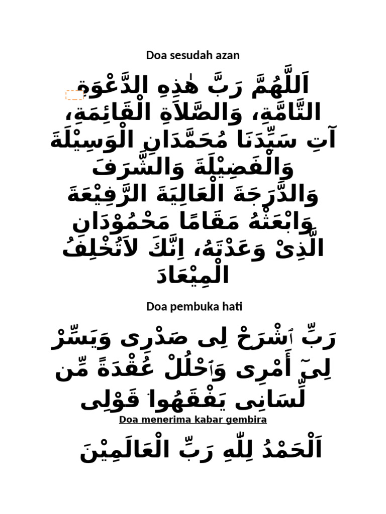 Doa Sesudah Azan | PDF