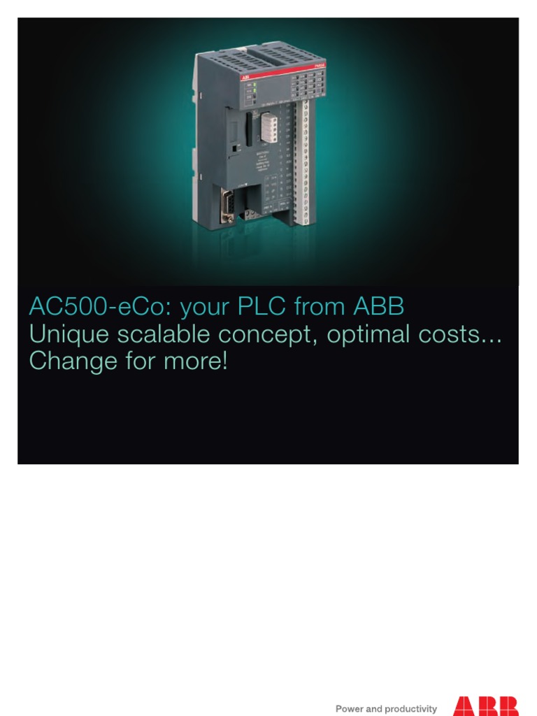 Abb Ac500 Eco PLC | PDF | Programmable Logic Controller | Input/Output