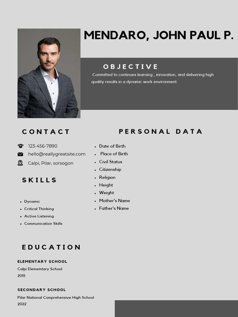 Modern Grey Resume | PDF