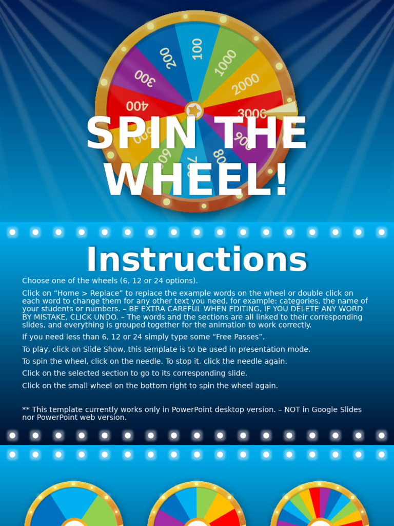Spin The Wheel Event Planning Presentation | PDF