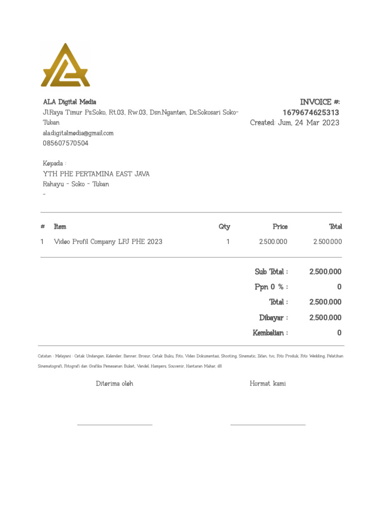 Invoice - Yth Phe Pertamina East Java | PDF
