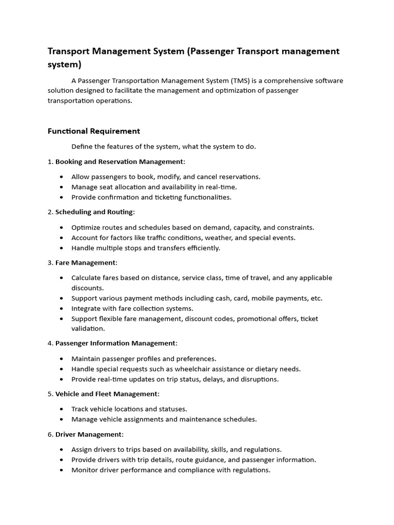Transport Management System | PDF | Usability | Business