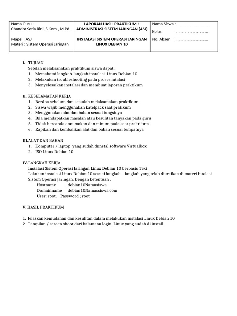 Laporan Praktikum 1 - Install Linux | PDF