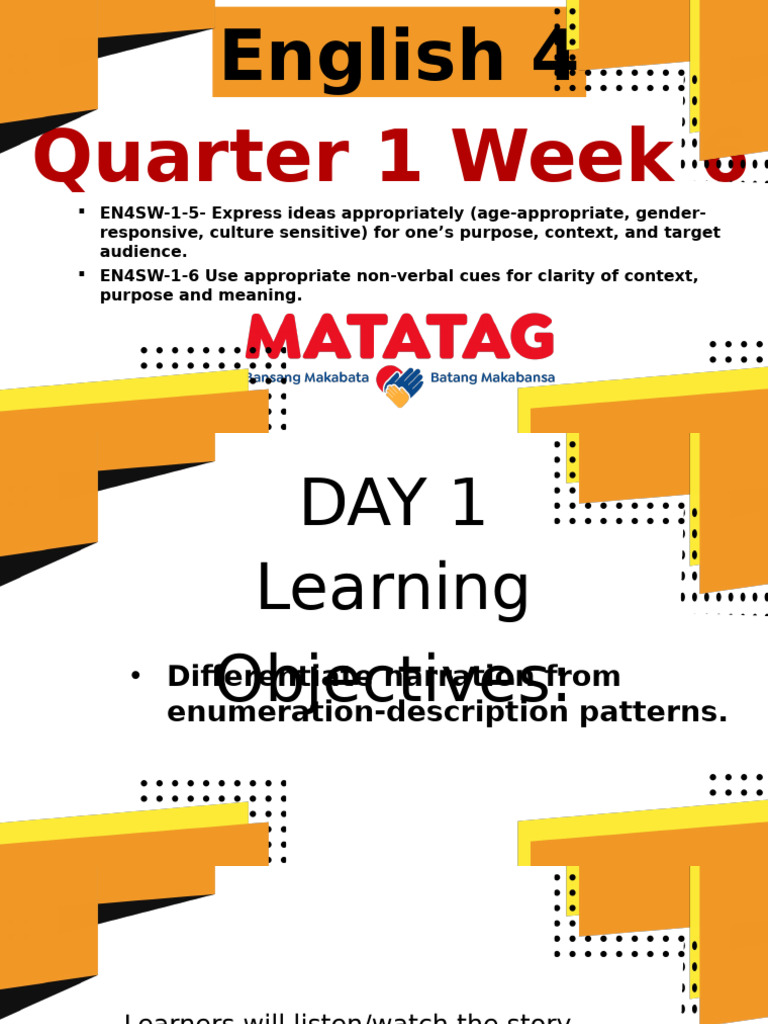 English4 Q1 Week6 | PDF