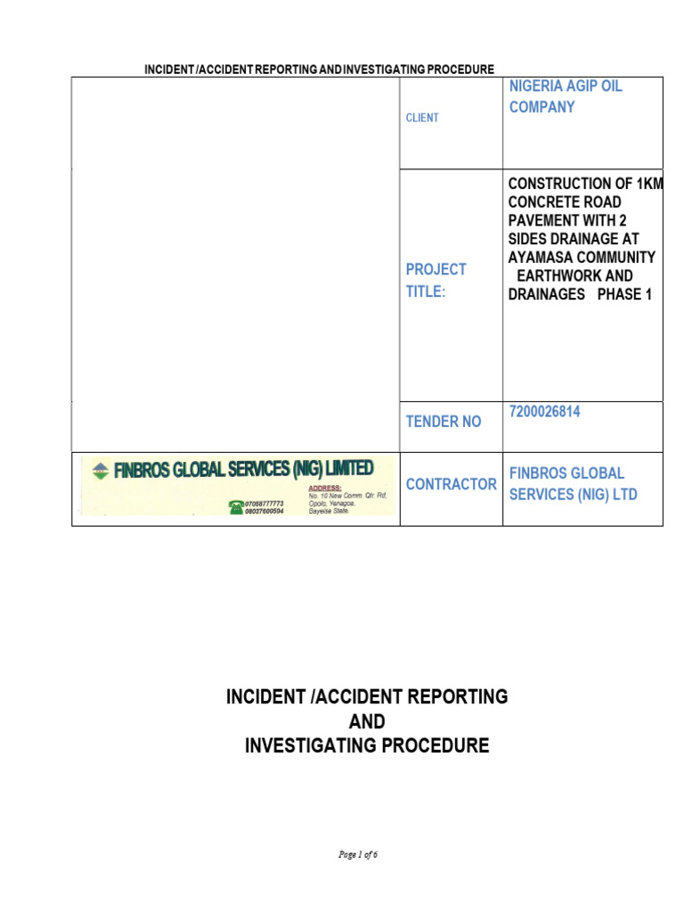Eviii Hazard Reporting and Invsetigation Procedure | PDF