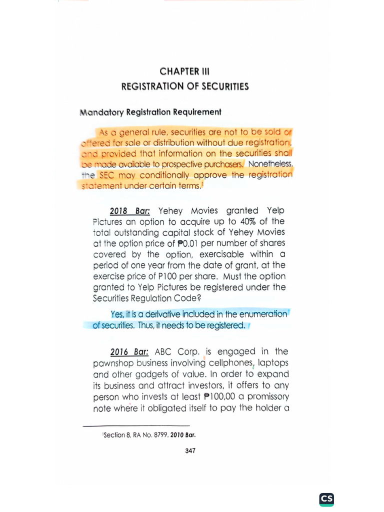 Exempt Secuties Transactions | PDF