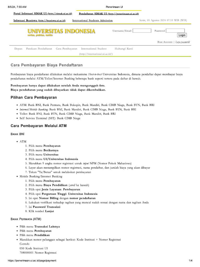 Cara Bayar Ukt | PDF