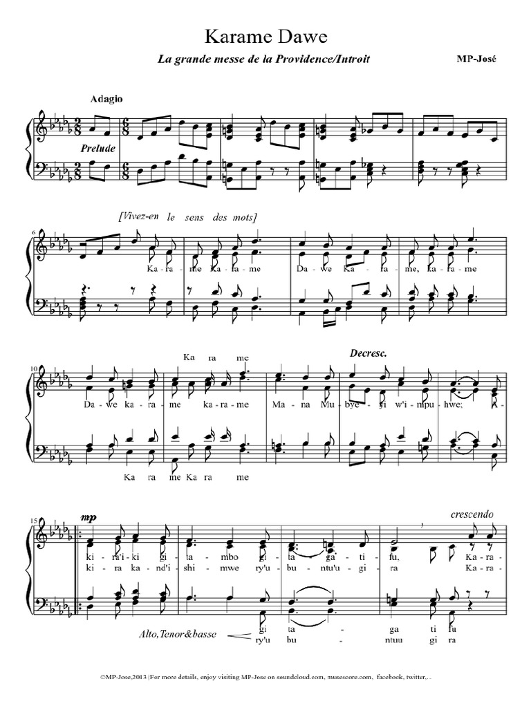 MP José Karame - Dawe Introit - GMP | PDF