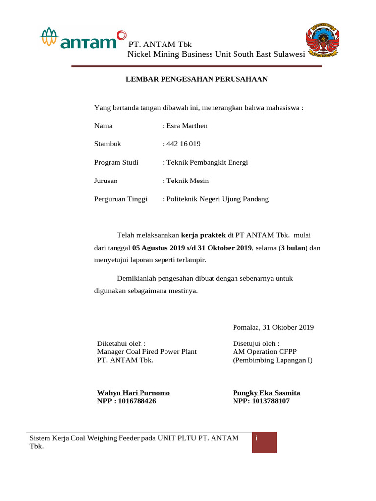 BAGIAN Awal LAPORAN | PDF