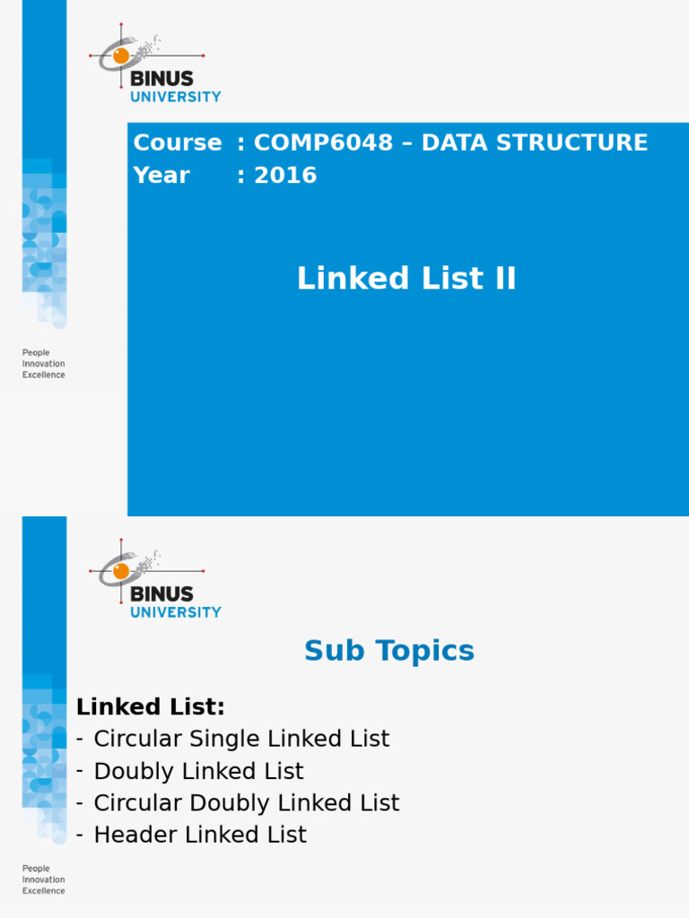 Z00820010220154080COMP6048Pert8 - Linked List II | PDF