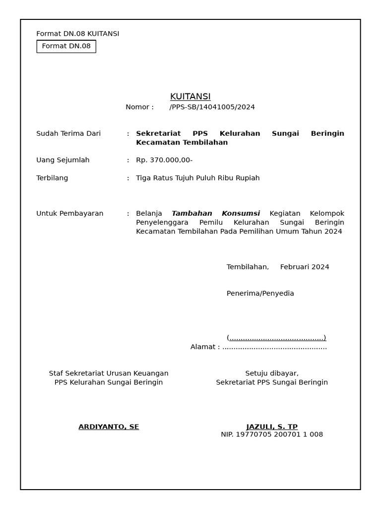 Kwitansi PPS | PDF
