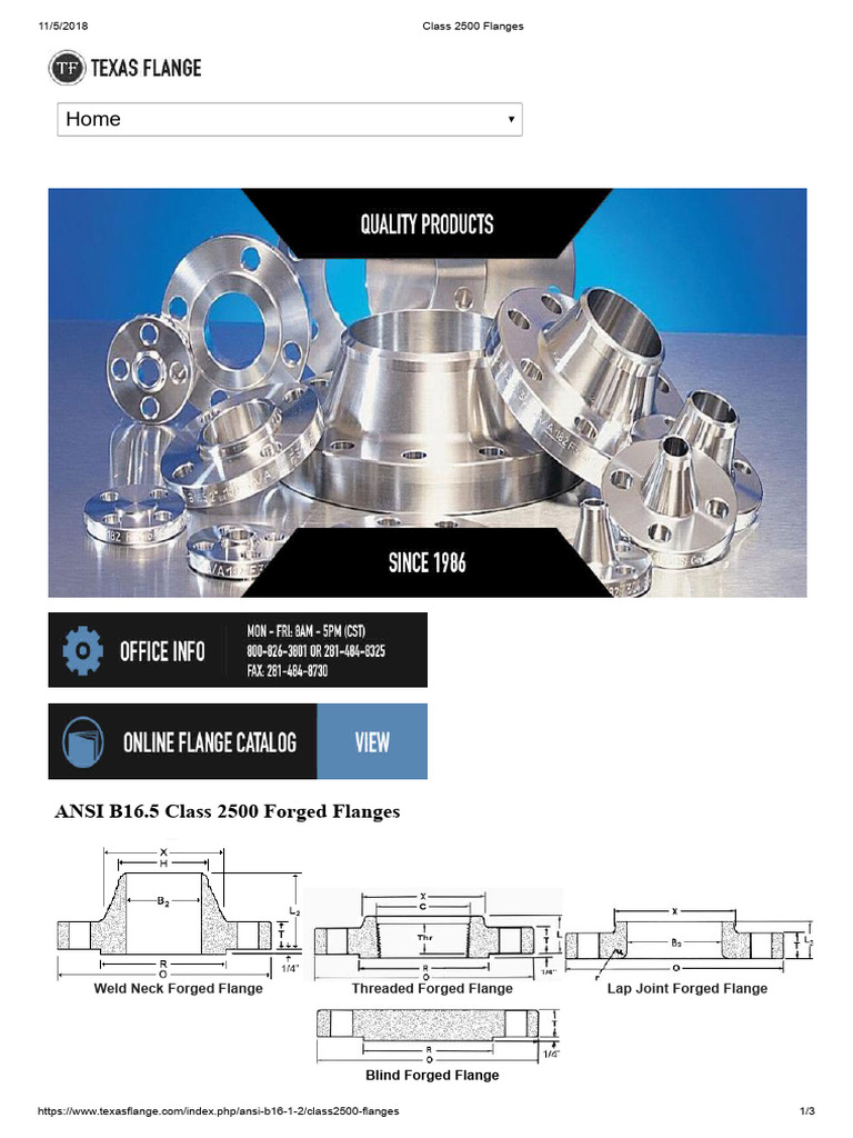 Class 2500 Flanges | PDF