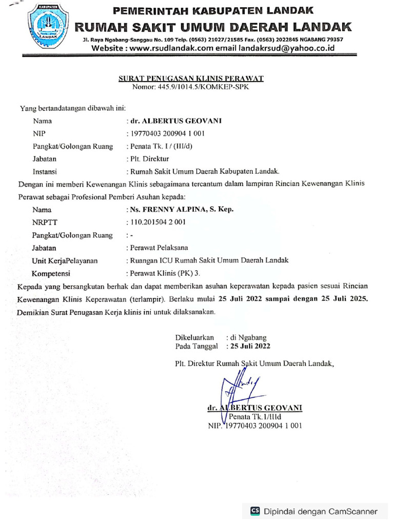 SPK Dan RKK Perawat RSUD LANDAK 2023 | PDF
