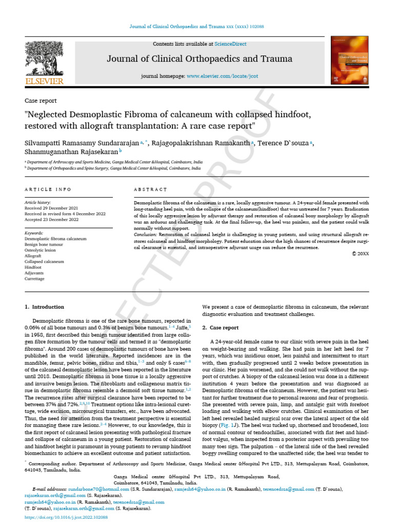 2022 - JCOT - Desmoplastic Fibroma | PDF