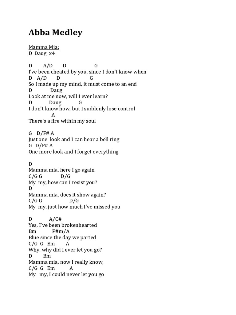 ABBA Medley Chords | PDF