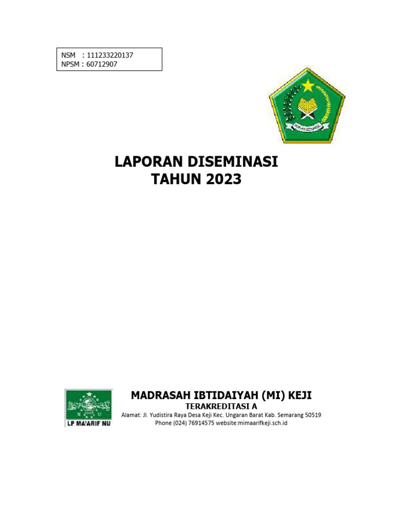 LAPORAN DESIMINASI MI KEJI | PDF