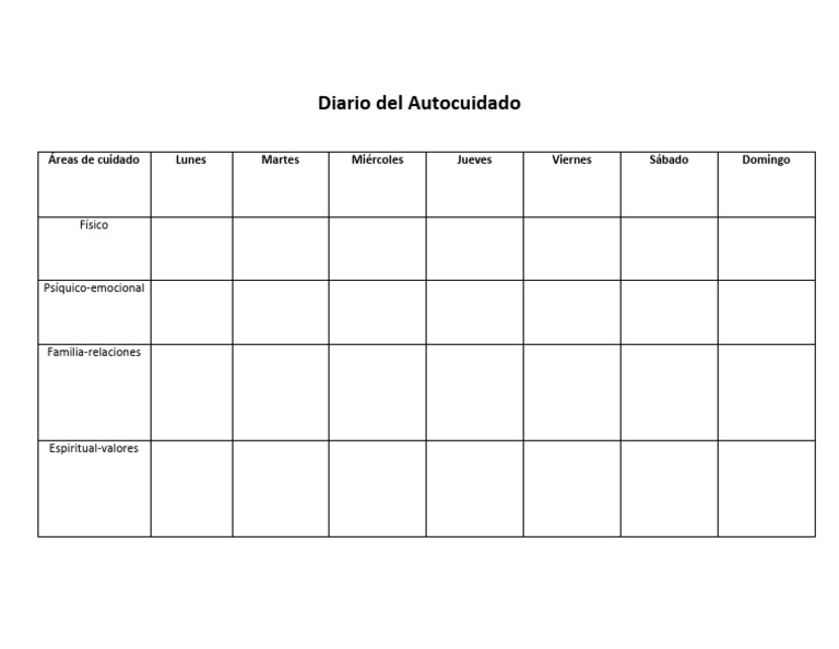 Diario Del Autocuidado | PDF