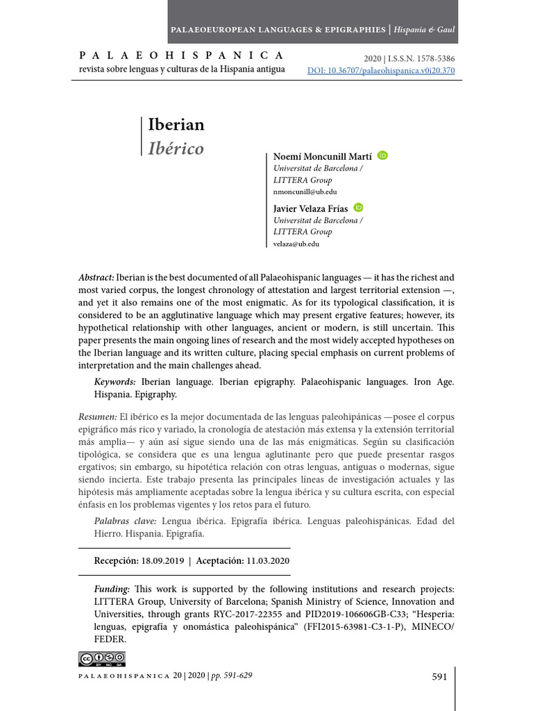 Iberian Language Article | PDF