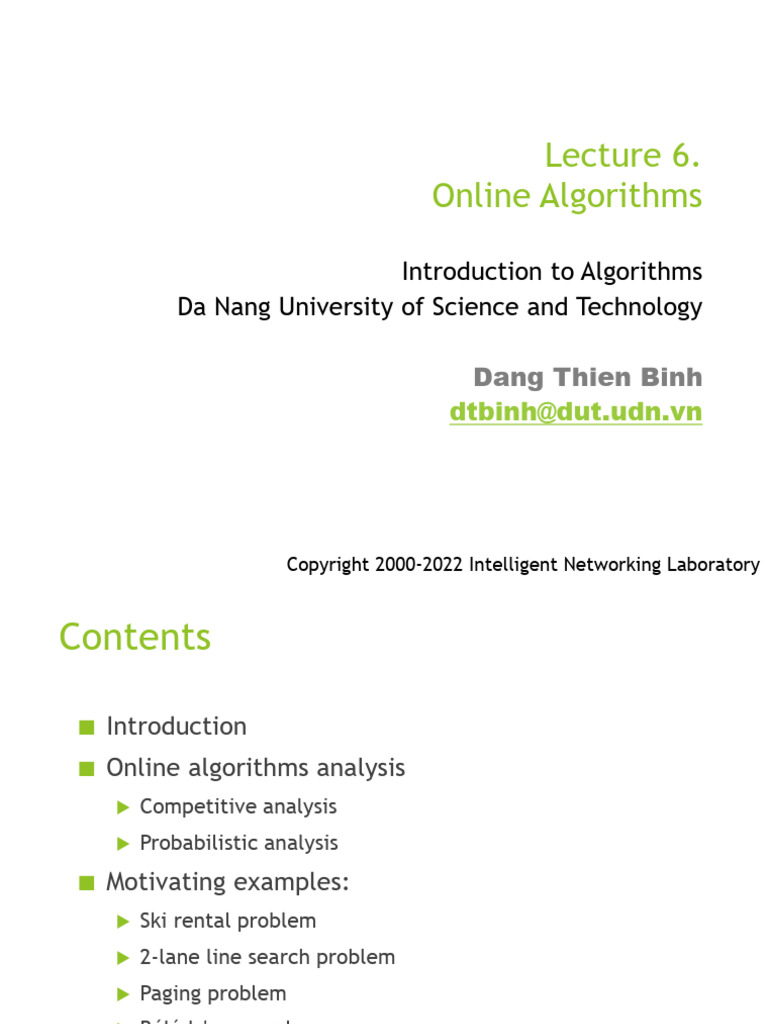 Lecture 6 - Online - Algorithms | PDF | Theoretical Computer Science | Applied Mathematics