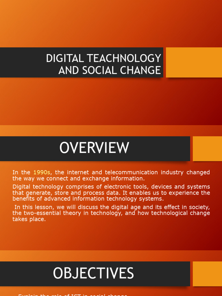 Living in IT Era Module 5 DIGITAL TECHNOLOGY AND SOCIAL CHANGES | PDF