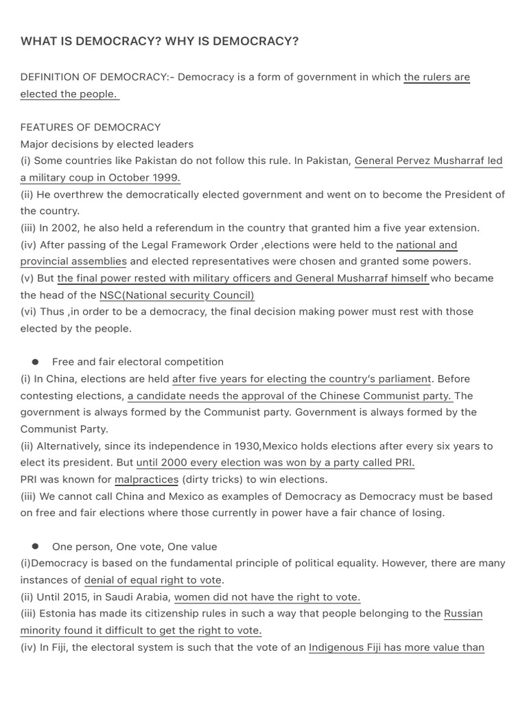 What Is Democracy? Why Is Democracy? | PDF