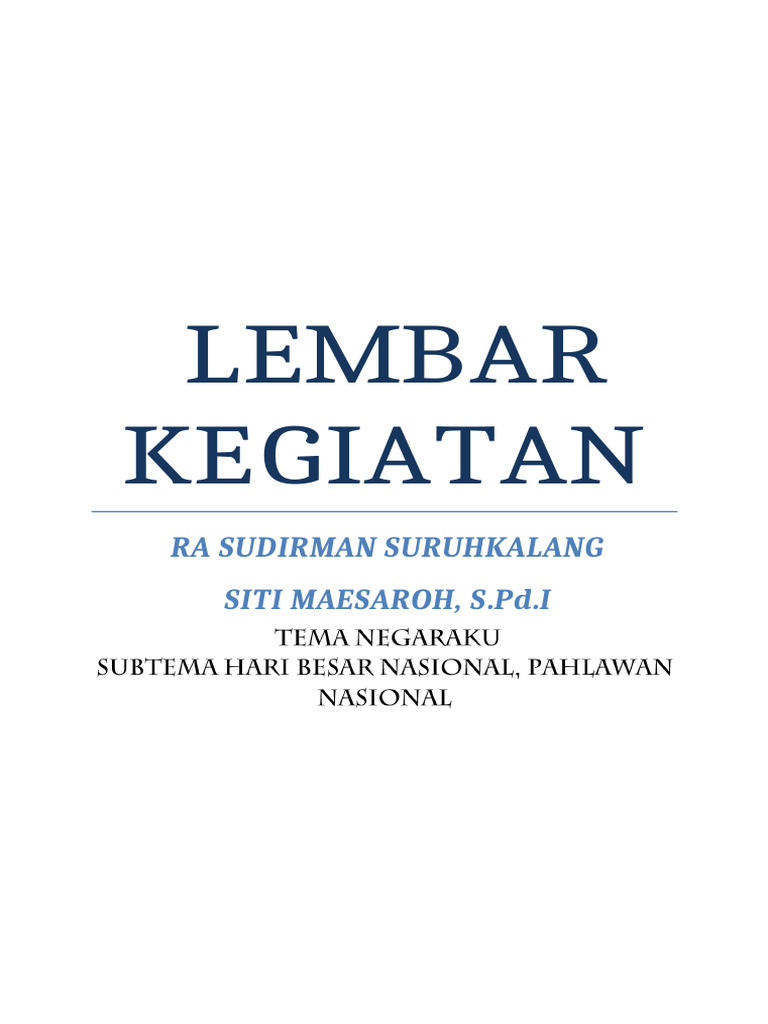 LK Hari Besar Nasional, Pahlawan Nasional | PDF