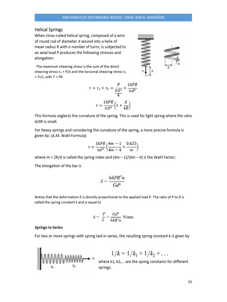 Chapter 8 Helical Spring | PDF