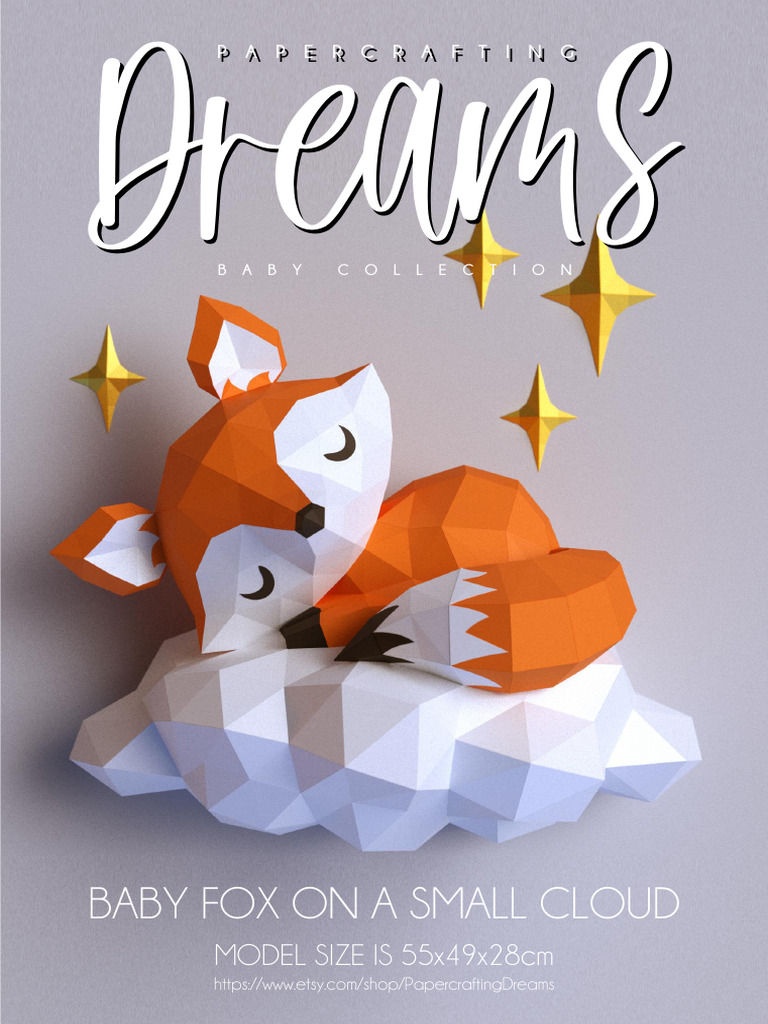 Baby Fox On A Small Cloud Templates N Instructions | PDF