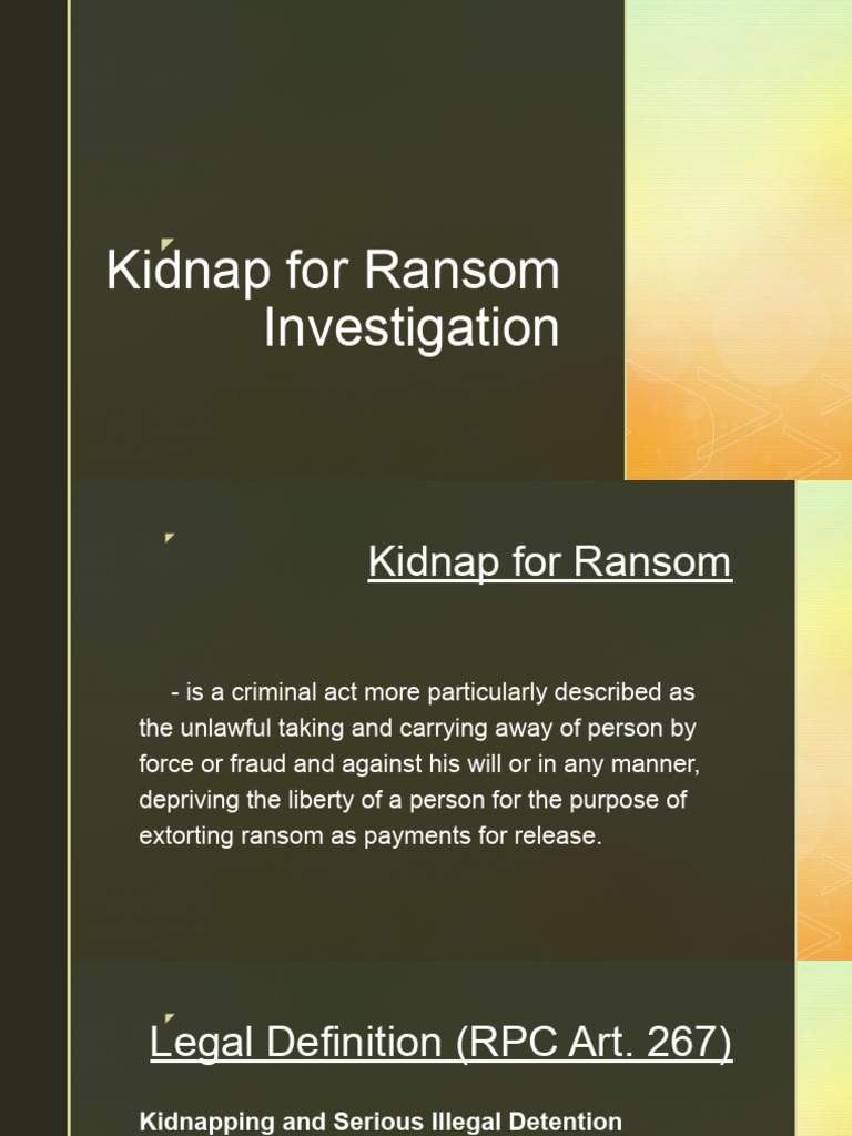 CDI2 SEMI Kidnap For Ransom Investigation | PDF