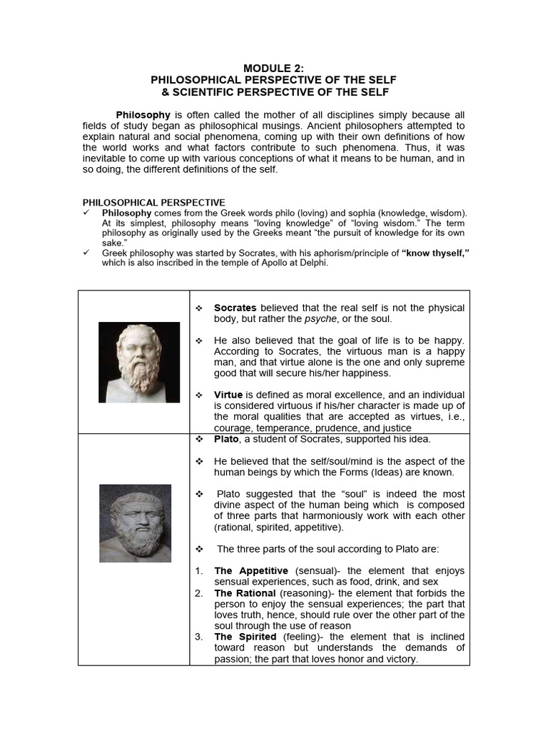 Uts M2 Handout | PDF | Virtue | Philosophy Of Self