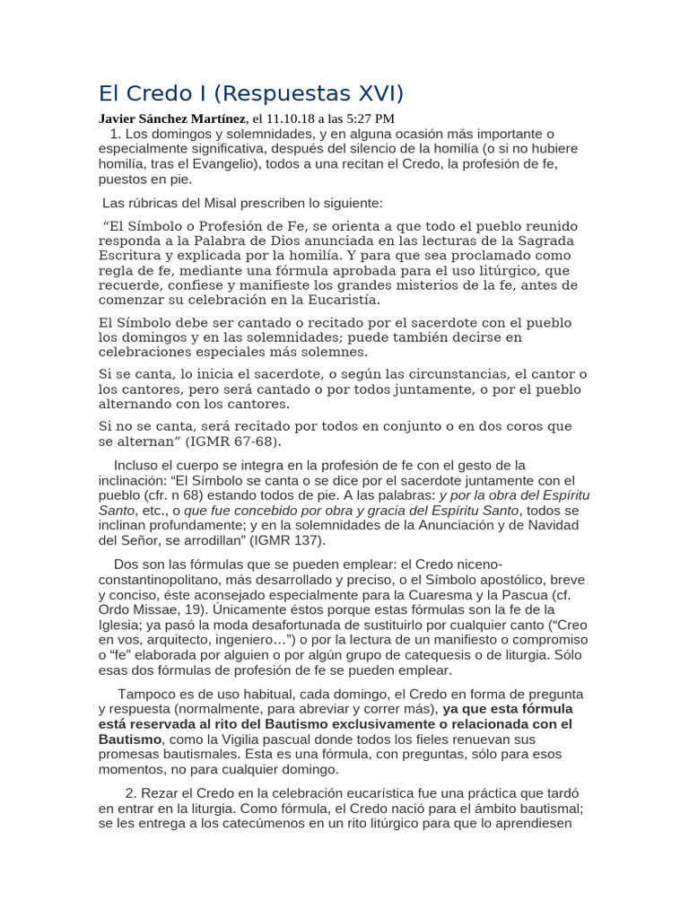 El Credo I | PDF
