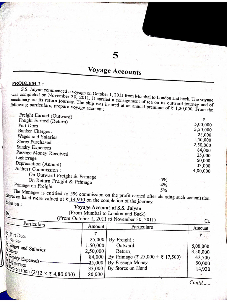 Voyage Account | PDF