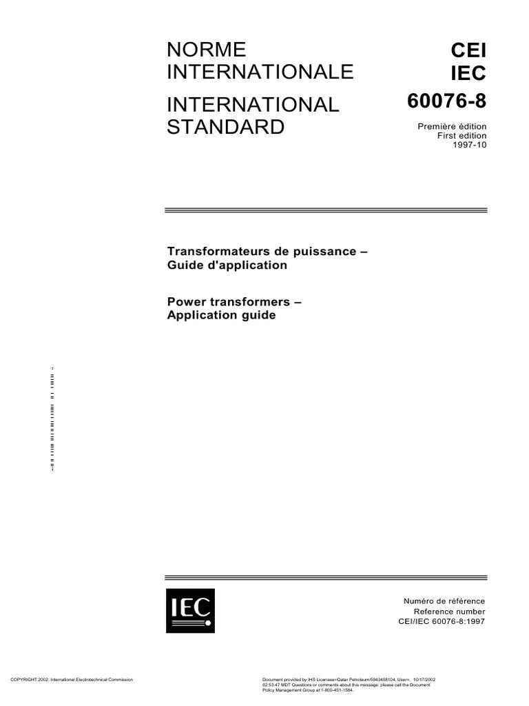 Iec 60076-8-1997 | PDF