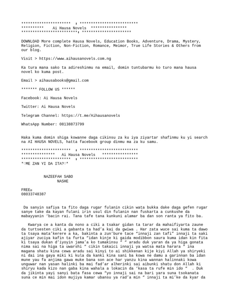 Me Zanyi Da Ita Completee | PDF