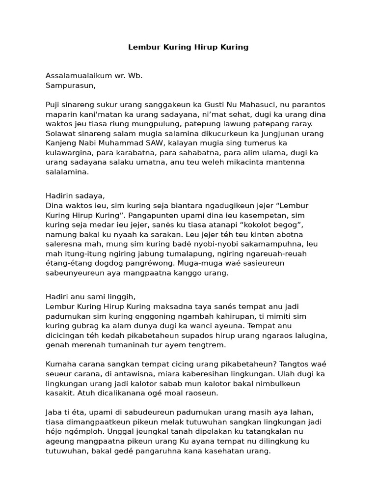 B.sunda (Lembur Kuring Hirup Kuring) | PDF