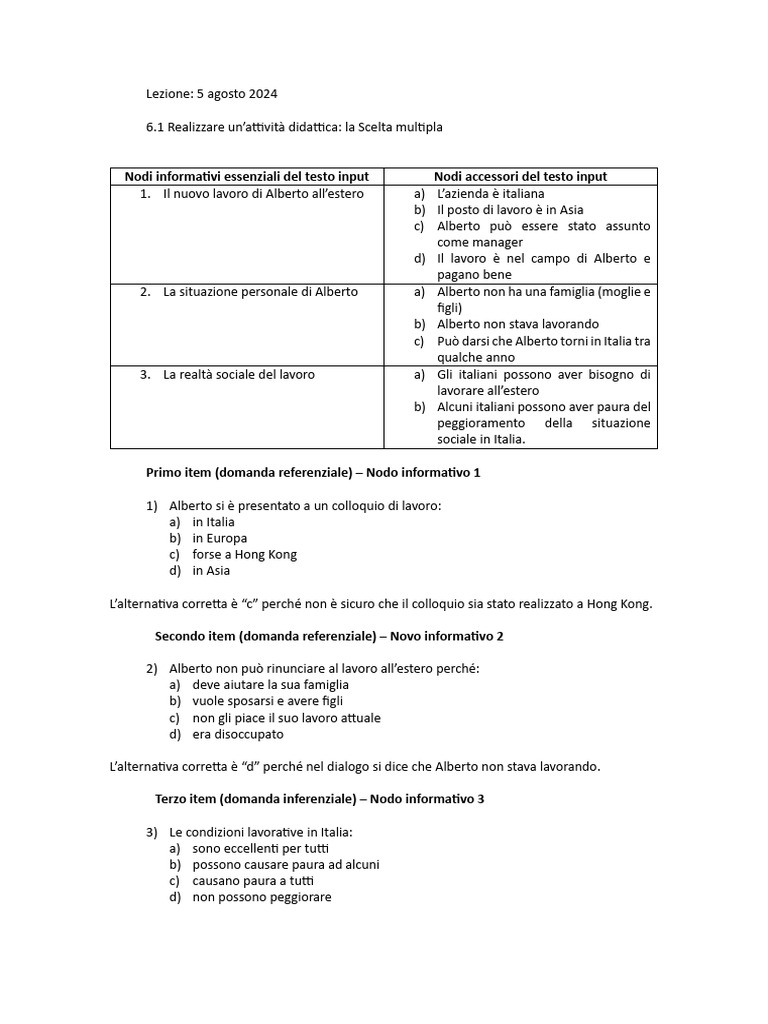 Scelta Multipla | PDF