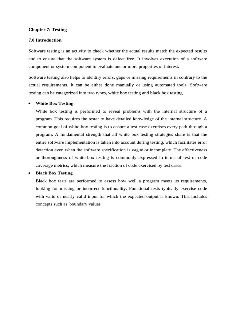 + FYP - Chapter 7 - Testing | PDF