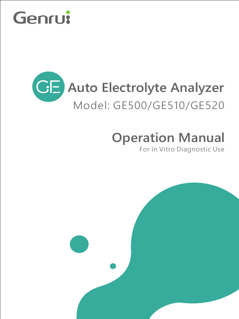 Genrui-82-P01.91.300384-03 GE500 GE510 GE520 Operation Manual | PDF