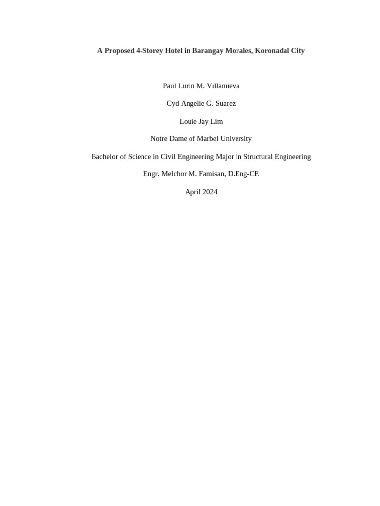 4 Storey Hotel Building | PDF