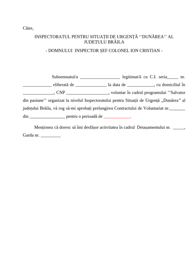 Cerere Prelungire Pdf