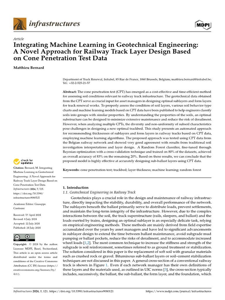 Integrating ML in Geotech-Novel Approack For Track Layer Design Using CPT Data | PDF