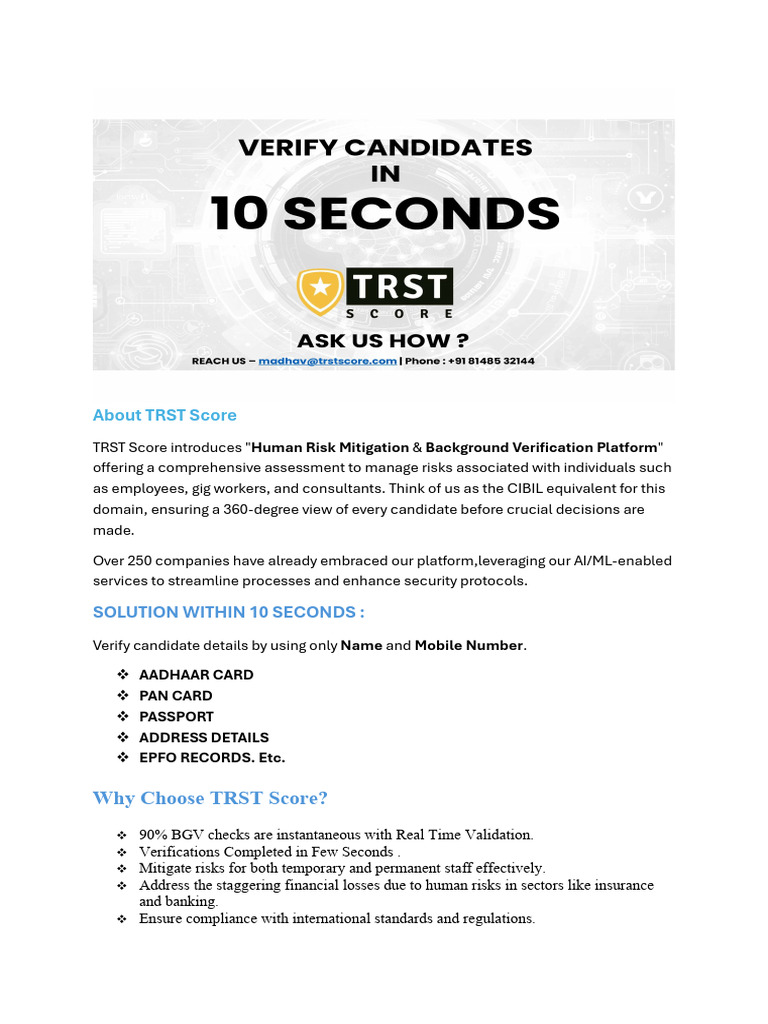 TRST Score Profile 2.0 - 2024 | PDF